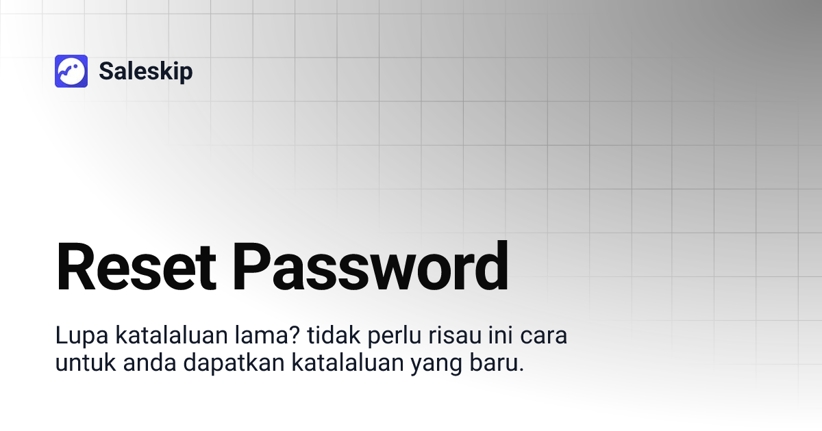Reset Password | Saleskip
